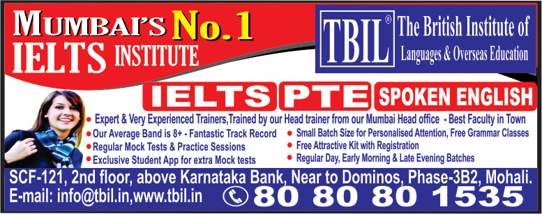 Best 10 IELTS coaching in Mohali with fees and course structure